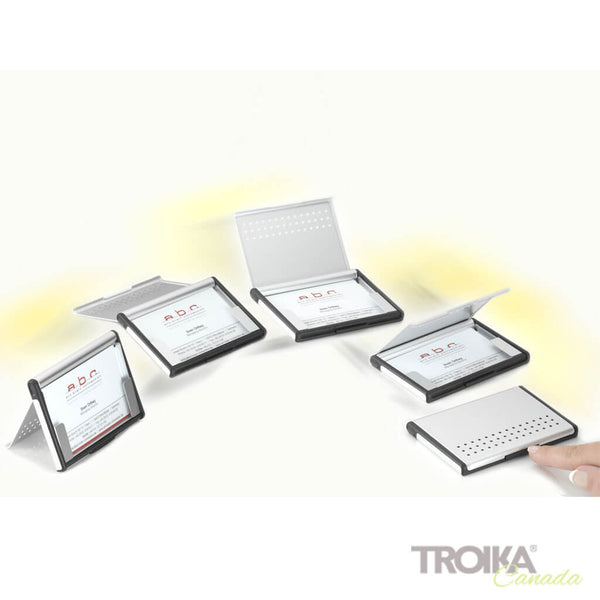 TROIKA Business Card Case "MR. SLOWHAND" - Silver - TroikaCanada